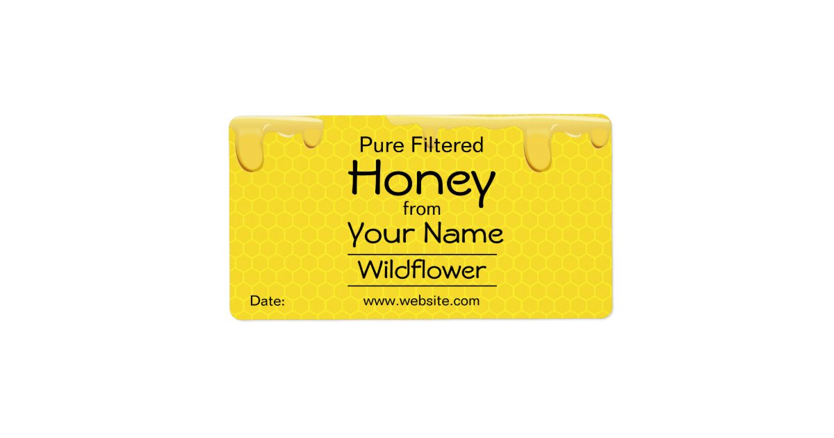 Customizable Honey Labels Honeycomb Add Your Name | Zazzle