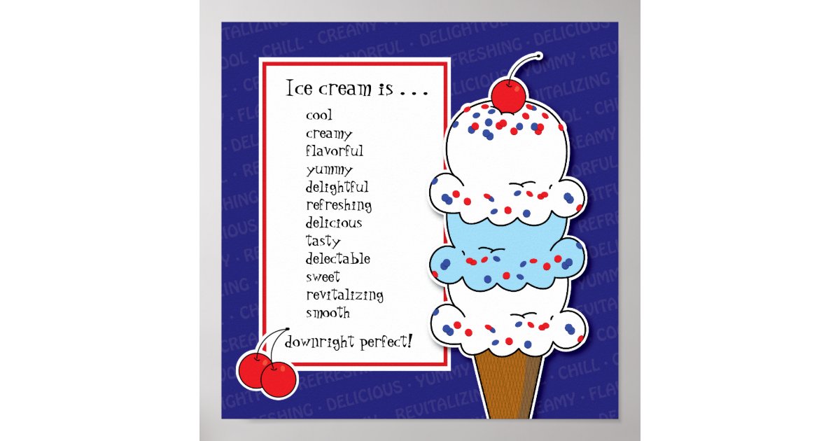 Customizable Ice Cream Cone Poster | Zazzle