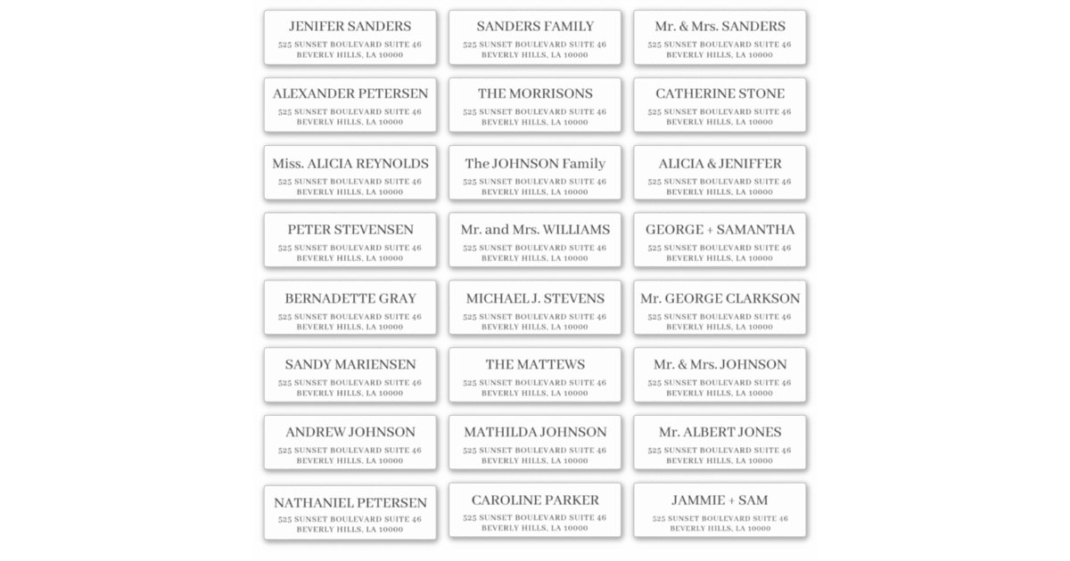 Customizable individual mailing address labels | Zazzle
