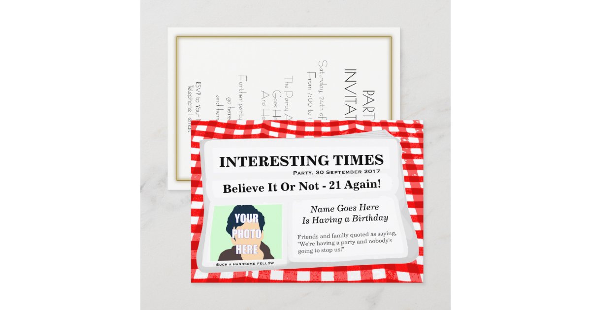 Customizable Journalist Party Invitation | Zazzle