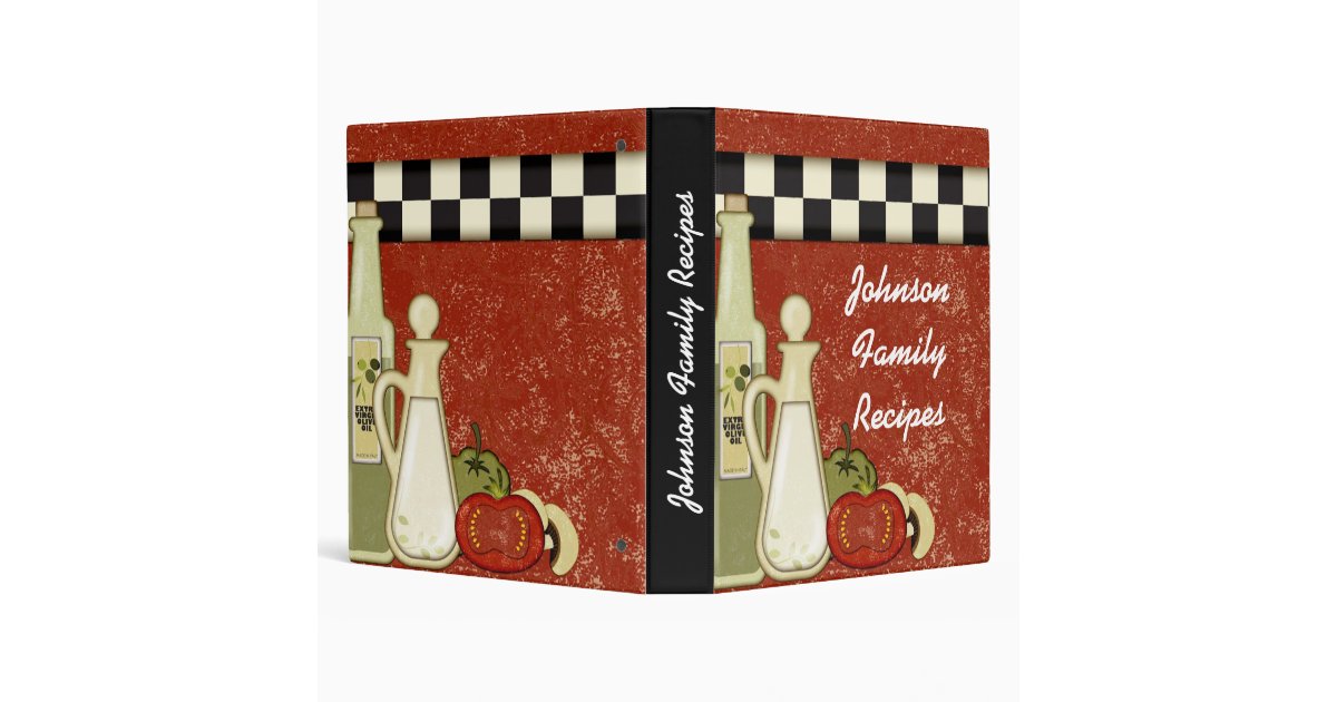 Customizable kitchen design recipe binder | Zazzle