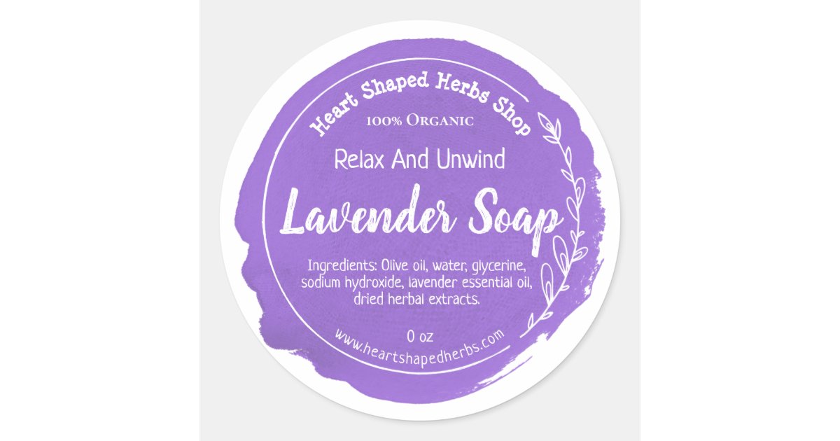 Customizable Lavender Soap Label Handmade Business | Zazzle