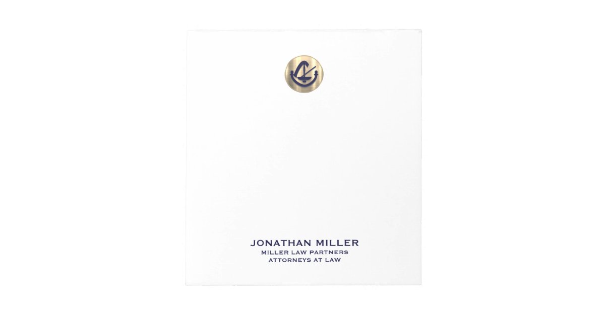 Customizable Legal Logo Name Title Notepad | Zazzle