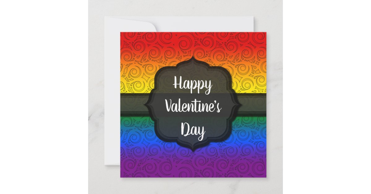 Customizable LGBTQ Gay Rainbow Valentine's Day Card | Zazzle