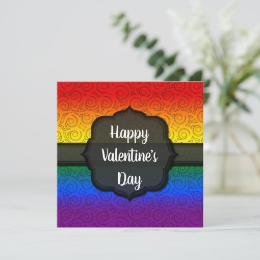 Customizable LGBTQ Gay Rainbow Valentine's Day Card | Zazzle