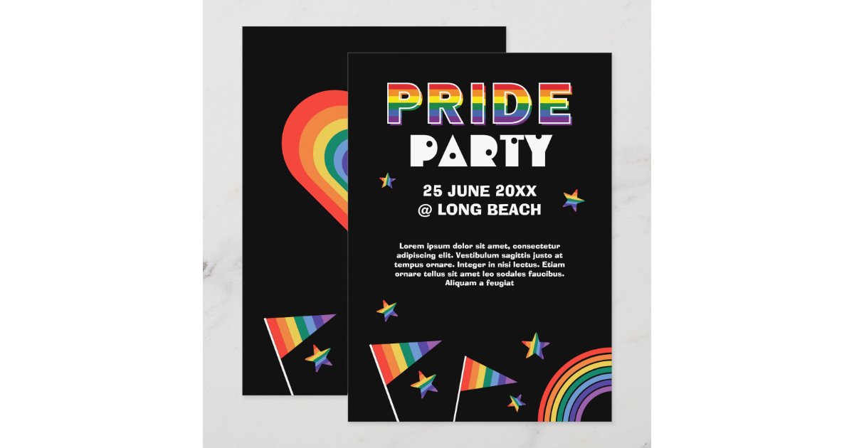 Customizable LGBTQIA+ Pride Party Invitation | Zazzle