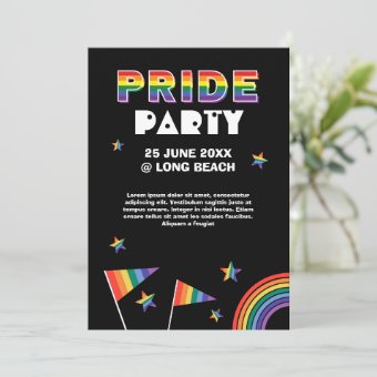 Customizable LGBTQIA+ Pride Party Invitation | Zazzle