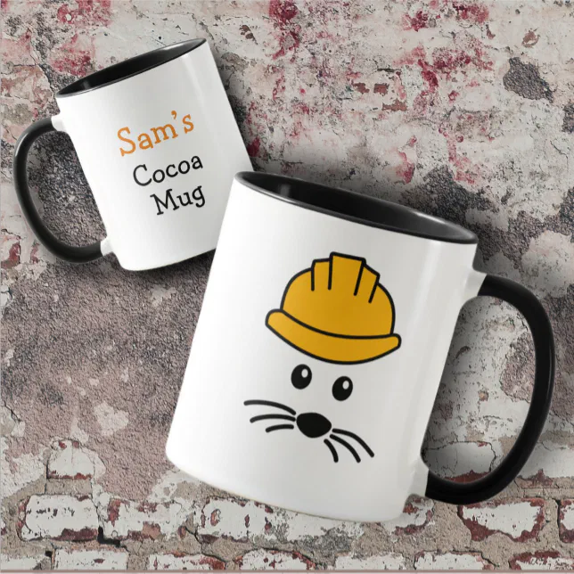 Customizable Little Mouse Construction Worker Mug | Zazzle