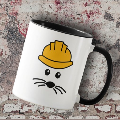 Customizable Little Mouse Construction Worker Mug | Zazzle