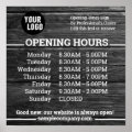 Customizable Logo And Text Business Opening Hours Poster | Zazzle