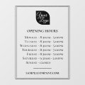Customizable Logo And Text Business Opening Hours Wall Decal | Zazzle