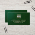 Customizable Logo Emerald Green and Gold Business Card | Zazzle