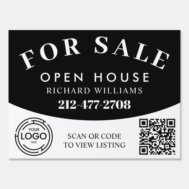 Customizable Logo QR Code For Sale Black-White Sign | Zazzle