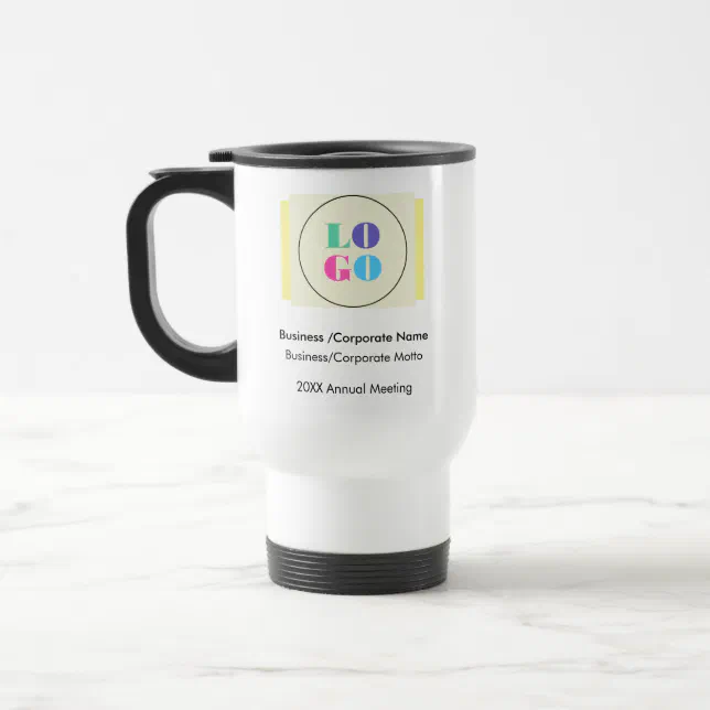Customizable Logo Travel Mugs for Business Events | Zazzle