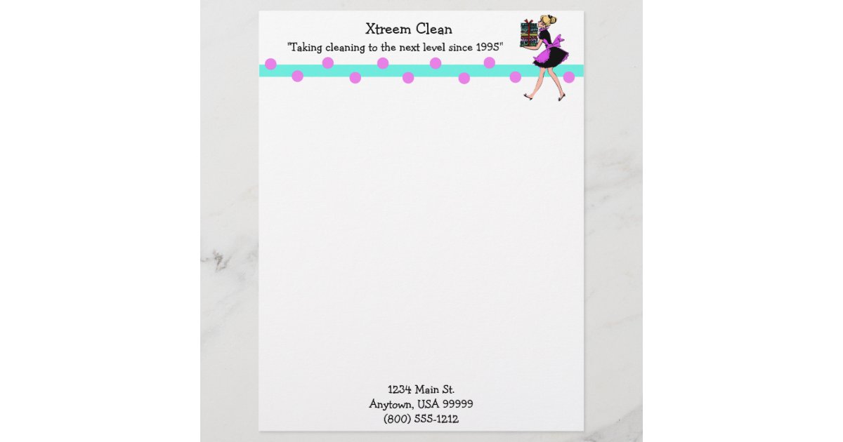 Customizable Maid Service Letterhead | Zazzle