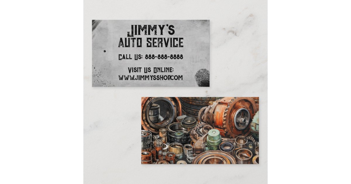 Customizable Mechanic Shop Business Card | Zazzle