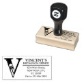 Customizable Mechanical monogram. Initial "V" Rubber Stamp | Zazzle