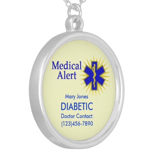 Customizable Medical Alert Necklace | Zazzle