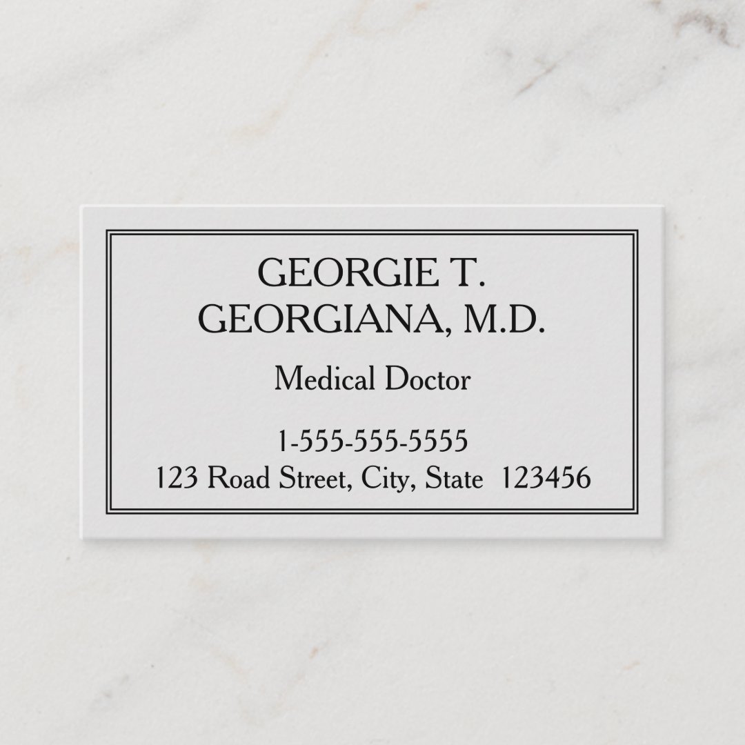 Customizable Medical Doctor Business Card | Zazzle