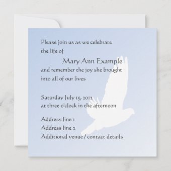 Customizable Memorial / Wake / Living Funeral Invitation | Zazzle
