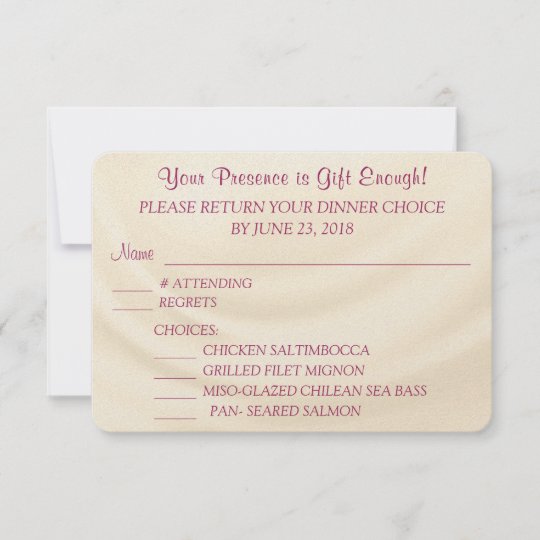 Customizable Menu Response Cards with Envelopes | Zazzle.com