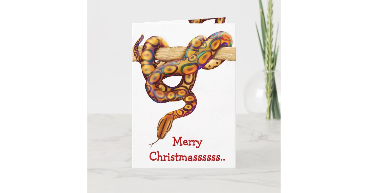 Customizable Merry Christmas Snake Card | Zazzle