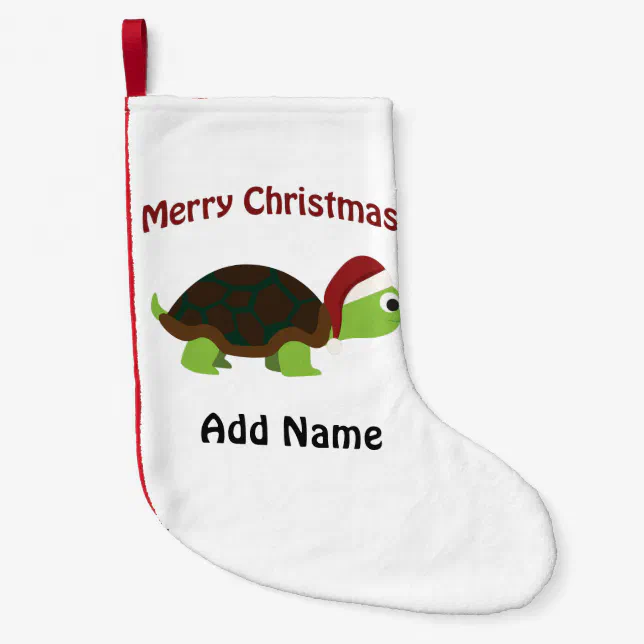 Customizable Merry Christmas Turtle Small Christmas Stocking | Zazzle
