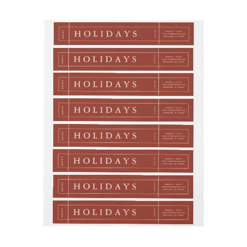 Customizable Modern Red Christmas Envelope Label | Zazzle