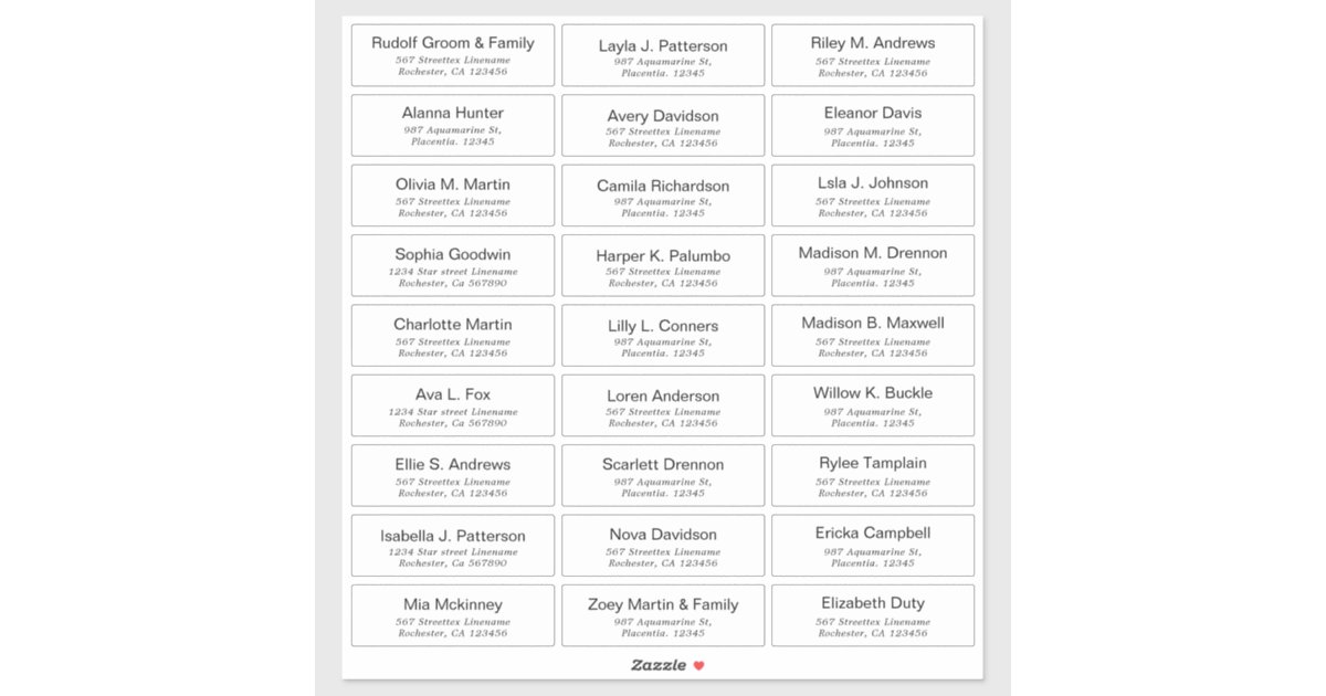 Customizable Modern Wedding Guest lable Sticker | Zazzle