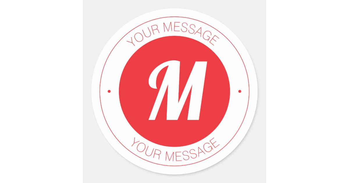 Customizable Monogram & Circular Text Template Classic Round Sticker ...