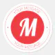 Customizable Monogram & Circular Text Template Classic Round Sticker ...