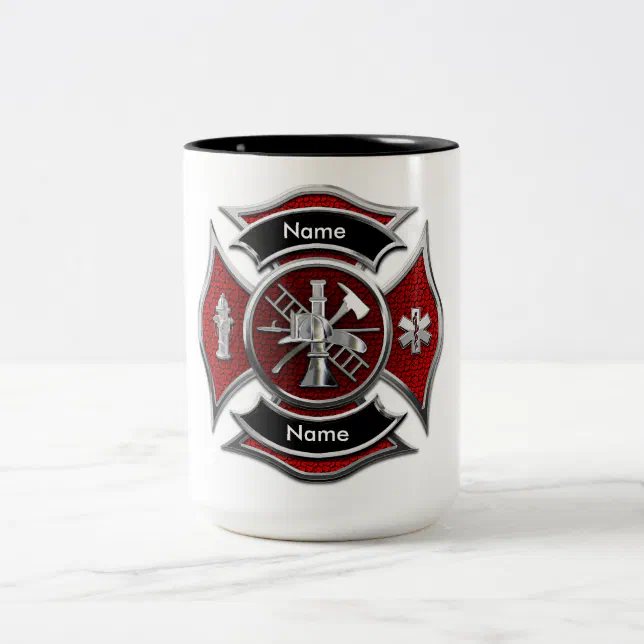 "CUSTOMIZABLE Monogram Firefighter" MUG | Zazzle