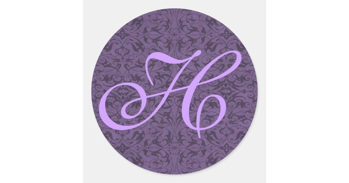 Customizable Monogram H Classic Round Sticker | Zazzle