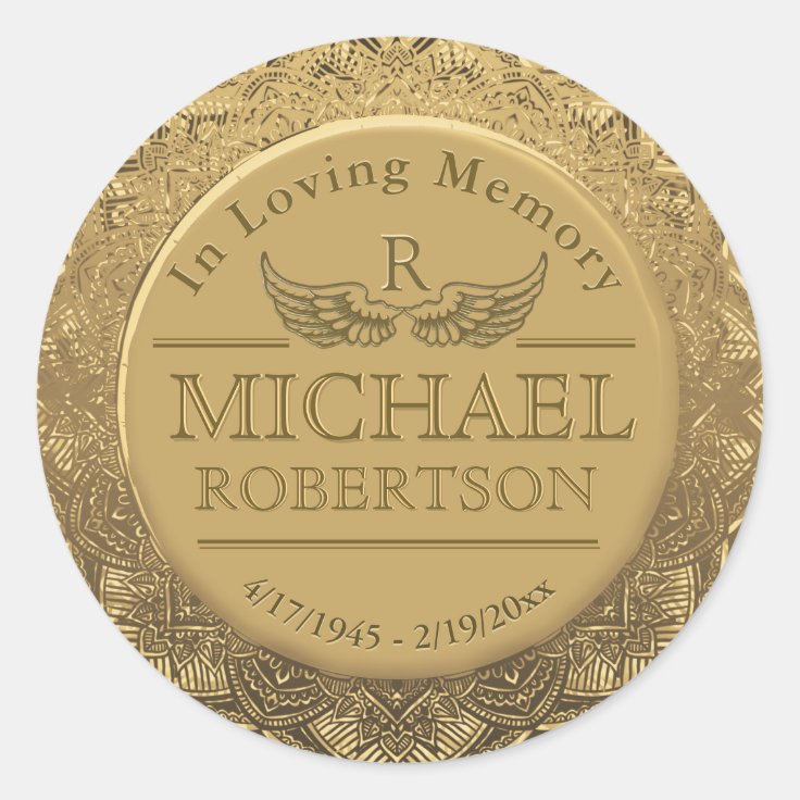 Customizable Monogram Memorial Gold Seal | Zazzle