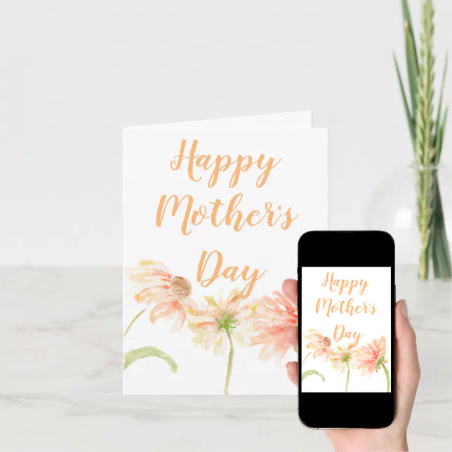 Customizable Mother's Day Daisy Watercolor card | Zazzle