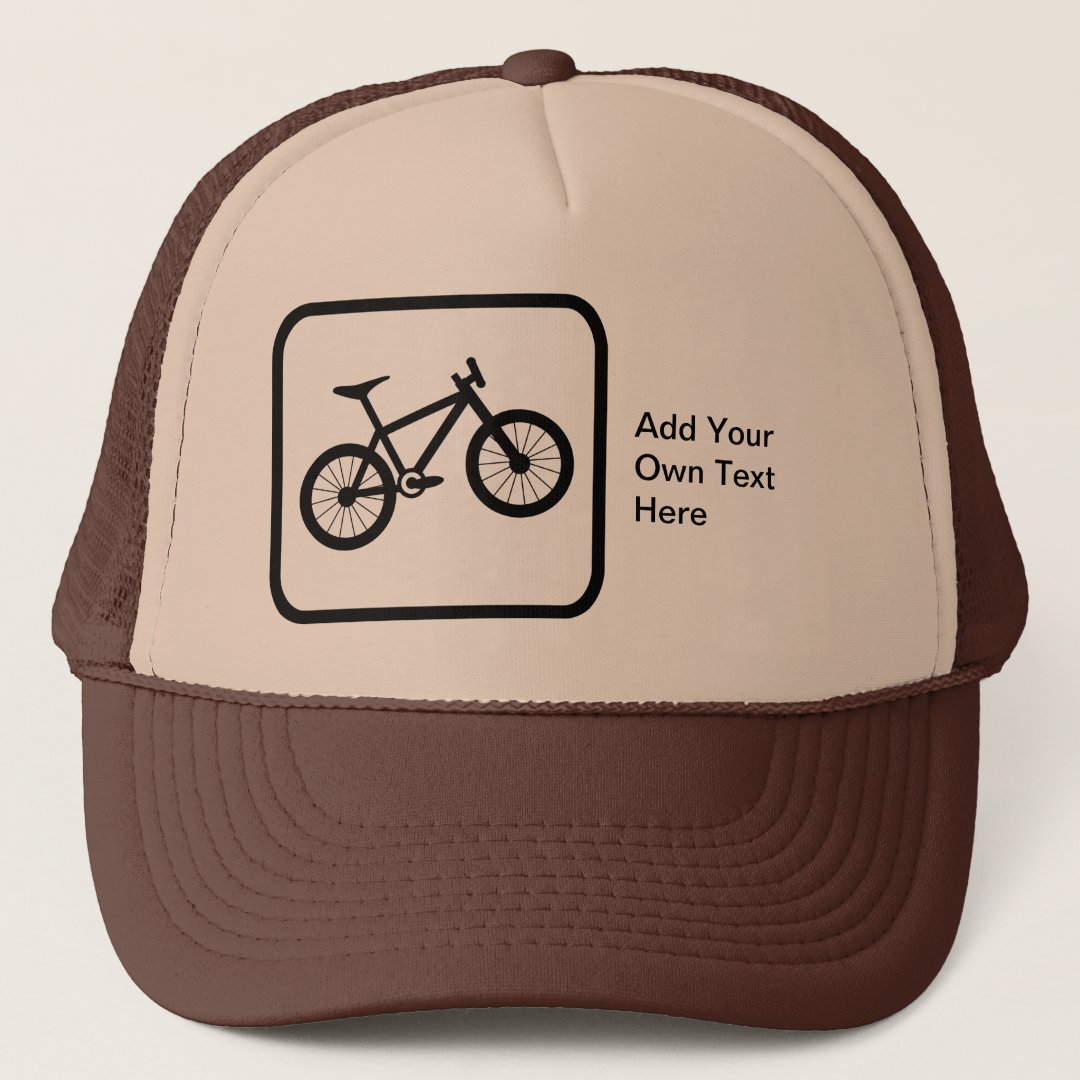 Customizable Mountain Biker Logo Trucker Hat | Zazzle