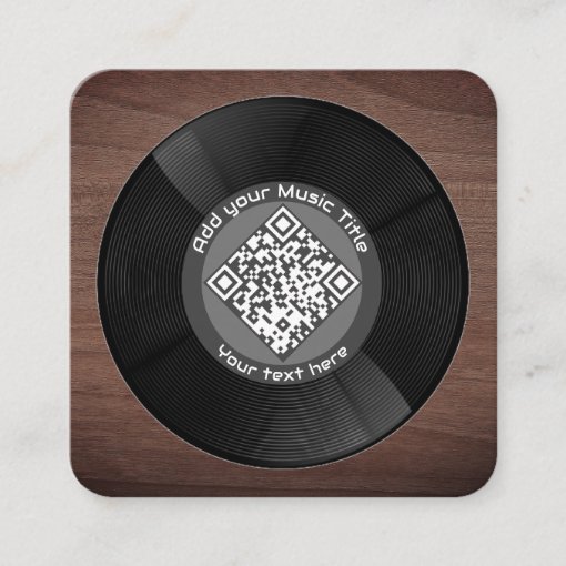 Customizable Music QR Code LP Vinyl | Square Business Card | Zazzle