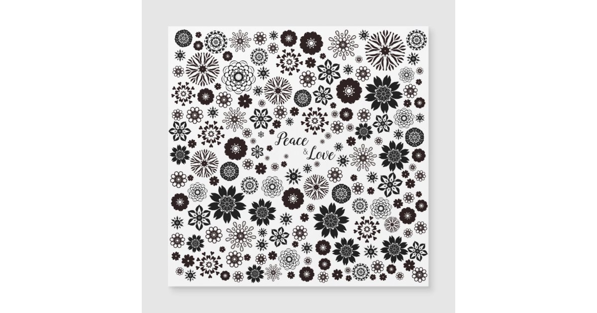 Customizable Name Black and White Floral Pattern | Zazzle