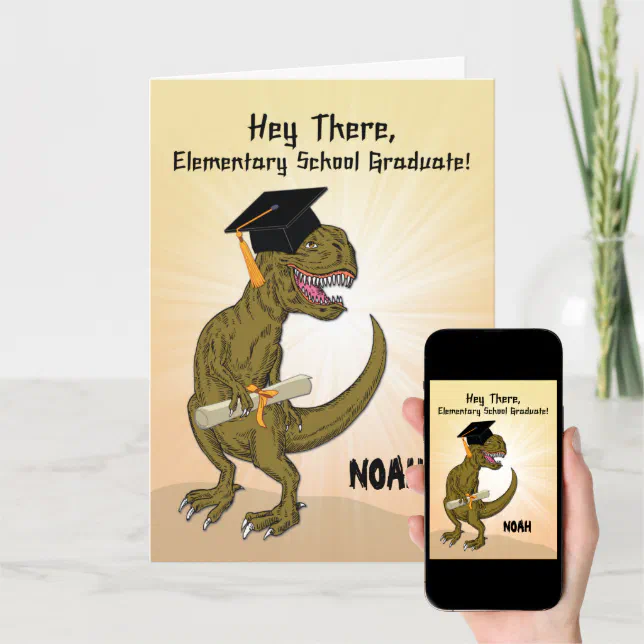 Customizable Name Elementary School Graduation Card | Zazzle