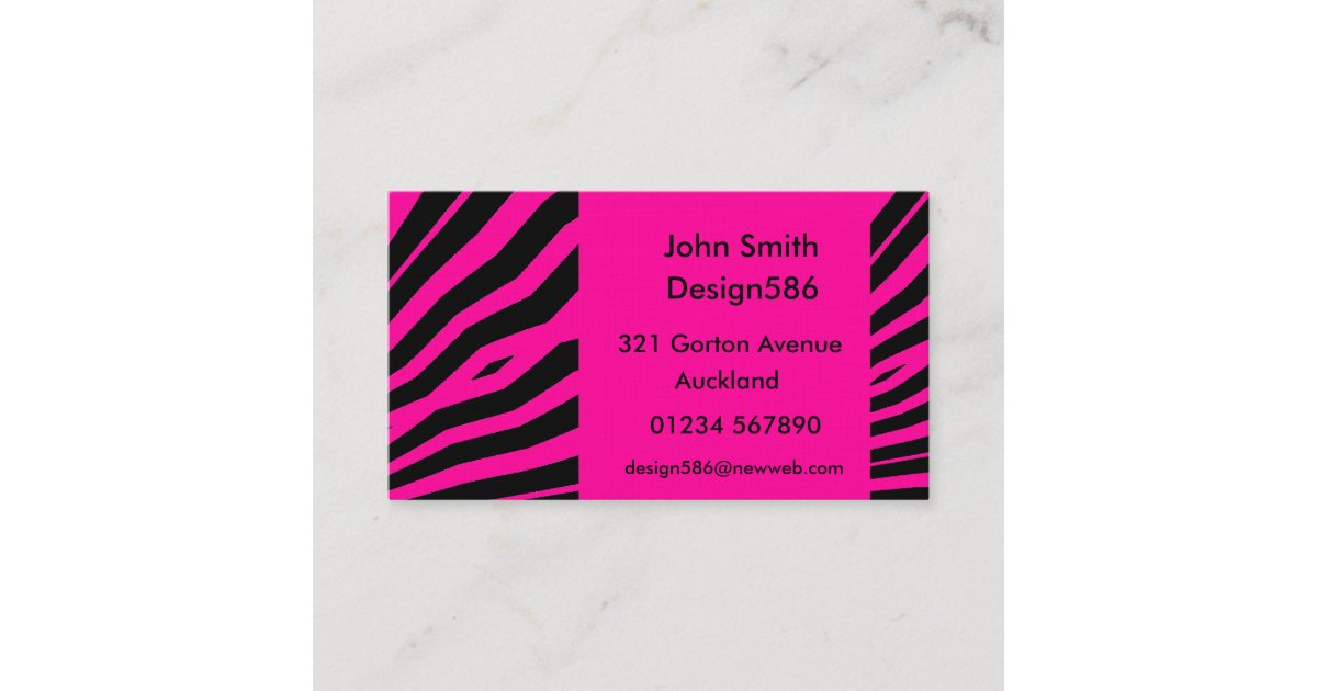 Customizable name Hot Pink zebra print Business Business Card | Zazzle