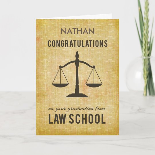 Customizable Name, Law School Graduation Congratul Card | Zazzle.com