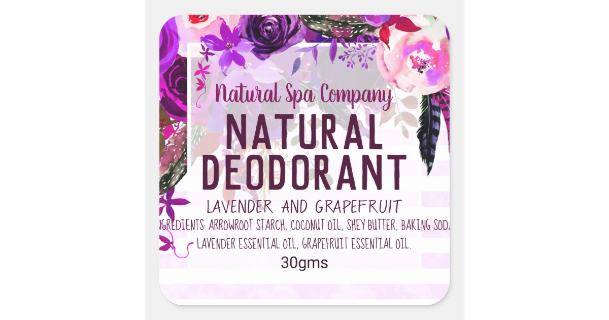 Customizable Natural Deodorant Label | Zazzle