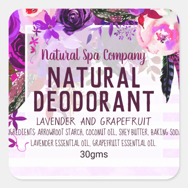 Customizable Natural Deodorant Label | Zazzle