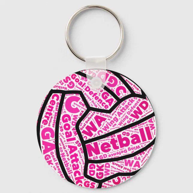 Customizable Netball Positions Ball Themed Keychain | Zazzle