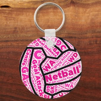 Customizable Netball Positions Ball Themed Keychain | Zazzle