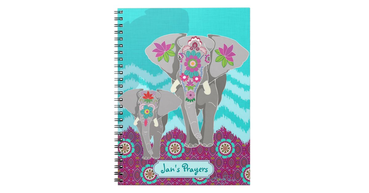Customizable Notebook - Elephant Festival | Zazzle
