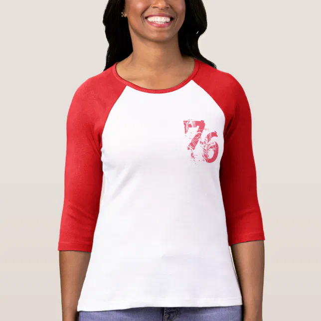 customizable number-76 t-shirt design | Zazzle