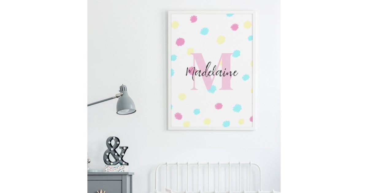Customizable Nursery Girls' Room Poster | Zazzle