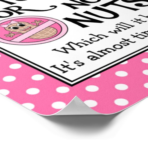 Customizable Nuts or No Nuts gender reveal poster | Zazzle