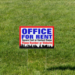 Customizable Office For Rent Sign /Yard Sign | Zazzle
